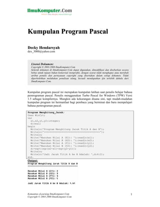 Kumpulan contoh-program-pascal-121209073936-phpapp01 | PDF