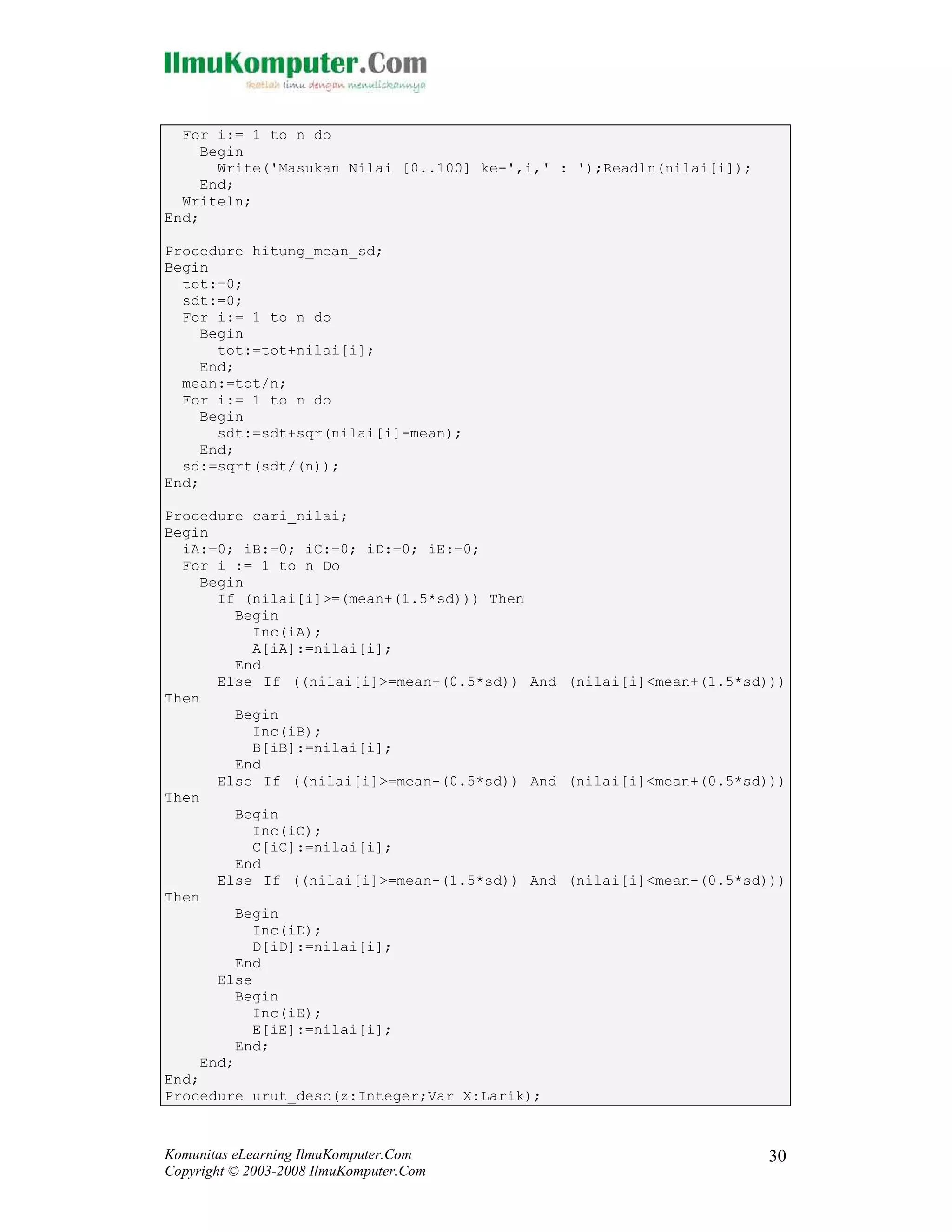 Kumpulan contoh-program-pascal | PDF | Programming Languages | Computing