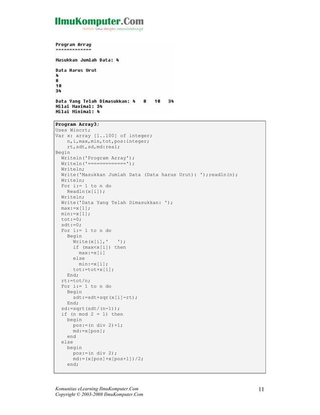 Kumpulan contoh-program-pascal | PDF | Programming Languages | Computing