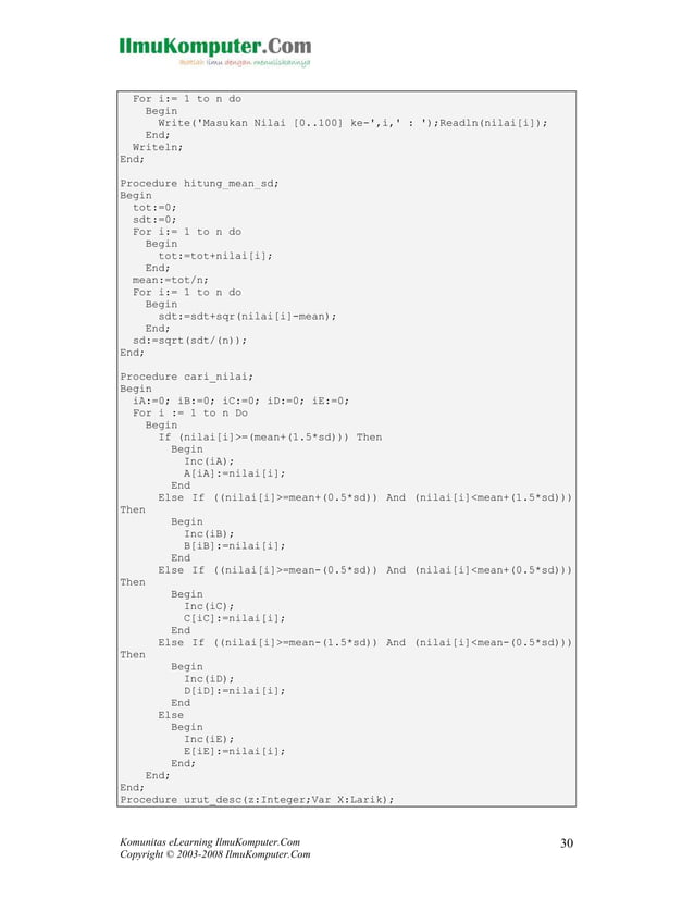Kumpulan contoh-program-pascal | PDF | Programming Languages | Computing