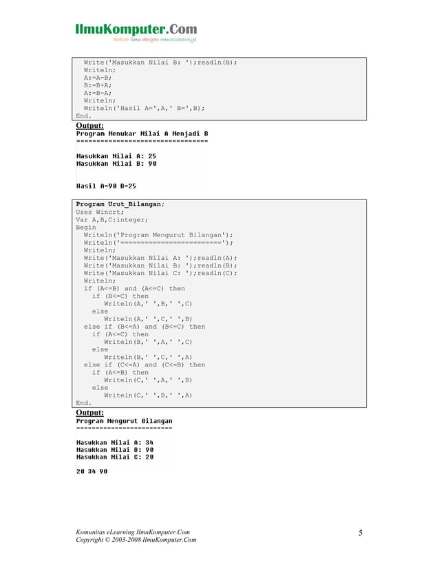 Kumpulan contoh-program-pascal | PDF | Programming Languages | Computing