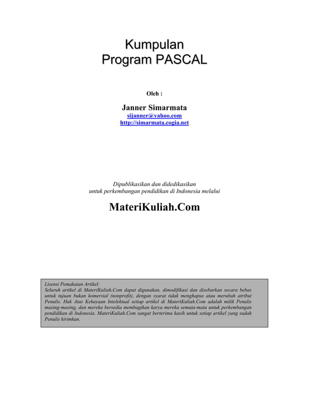 Kumpulan program-pascal-130123214249-phpapp02 (1) | PDF