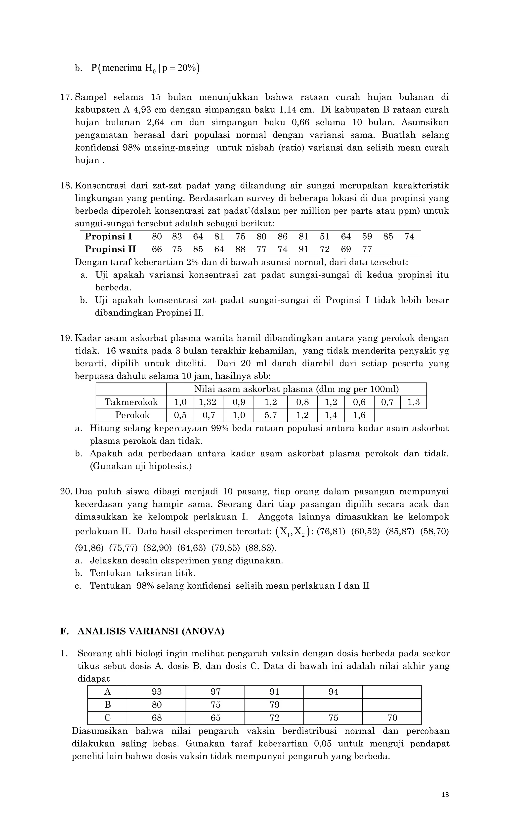 Kumpulan soal-latihan-andat-statdas-biostat-2011 | PDF