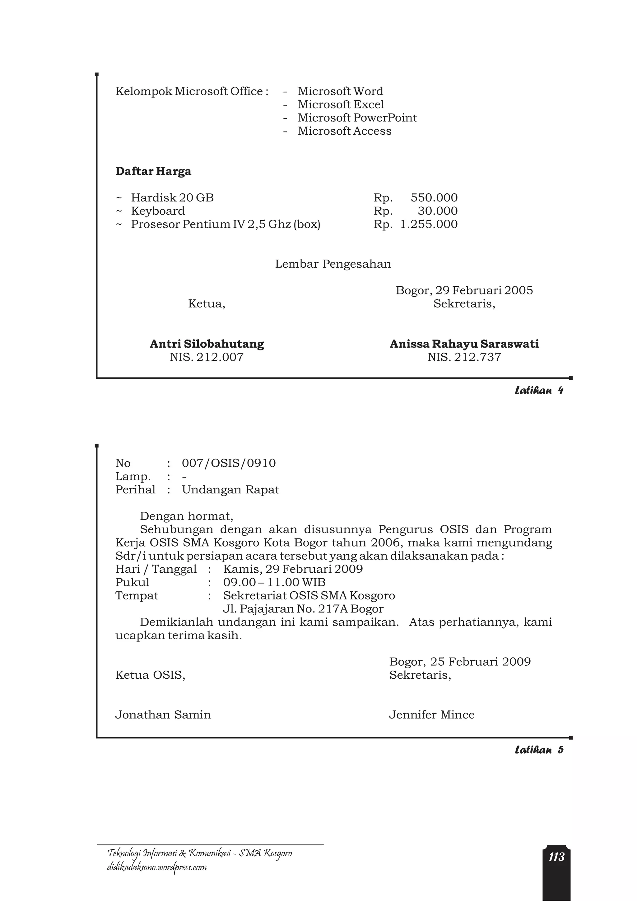 Kumpulan soal-latihan-praktik-word-kls-x | PDF