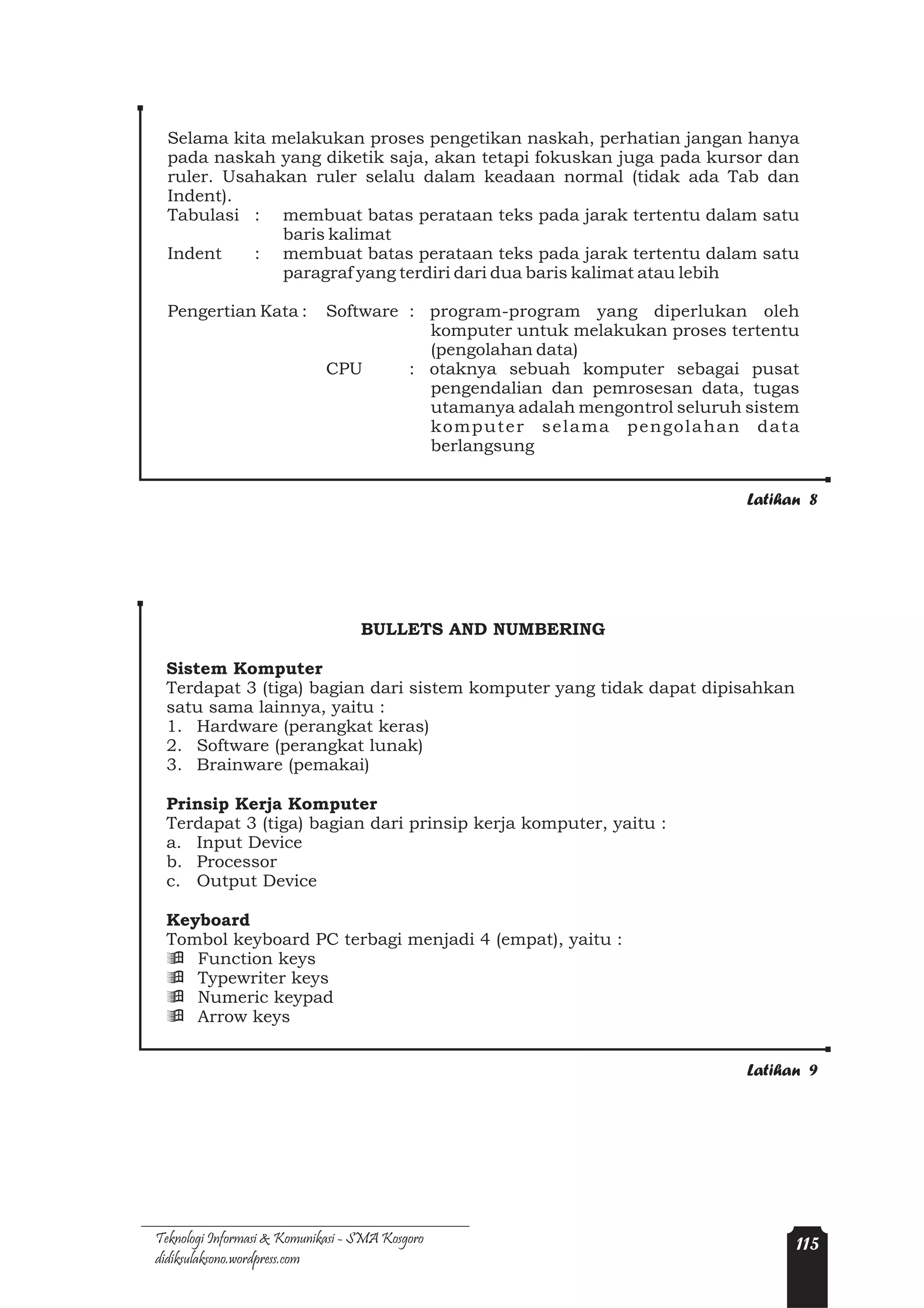 Kumpulan soal-latihan-praktik-word-kls-x | PDF