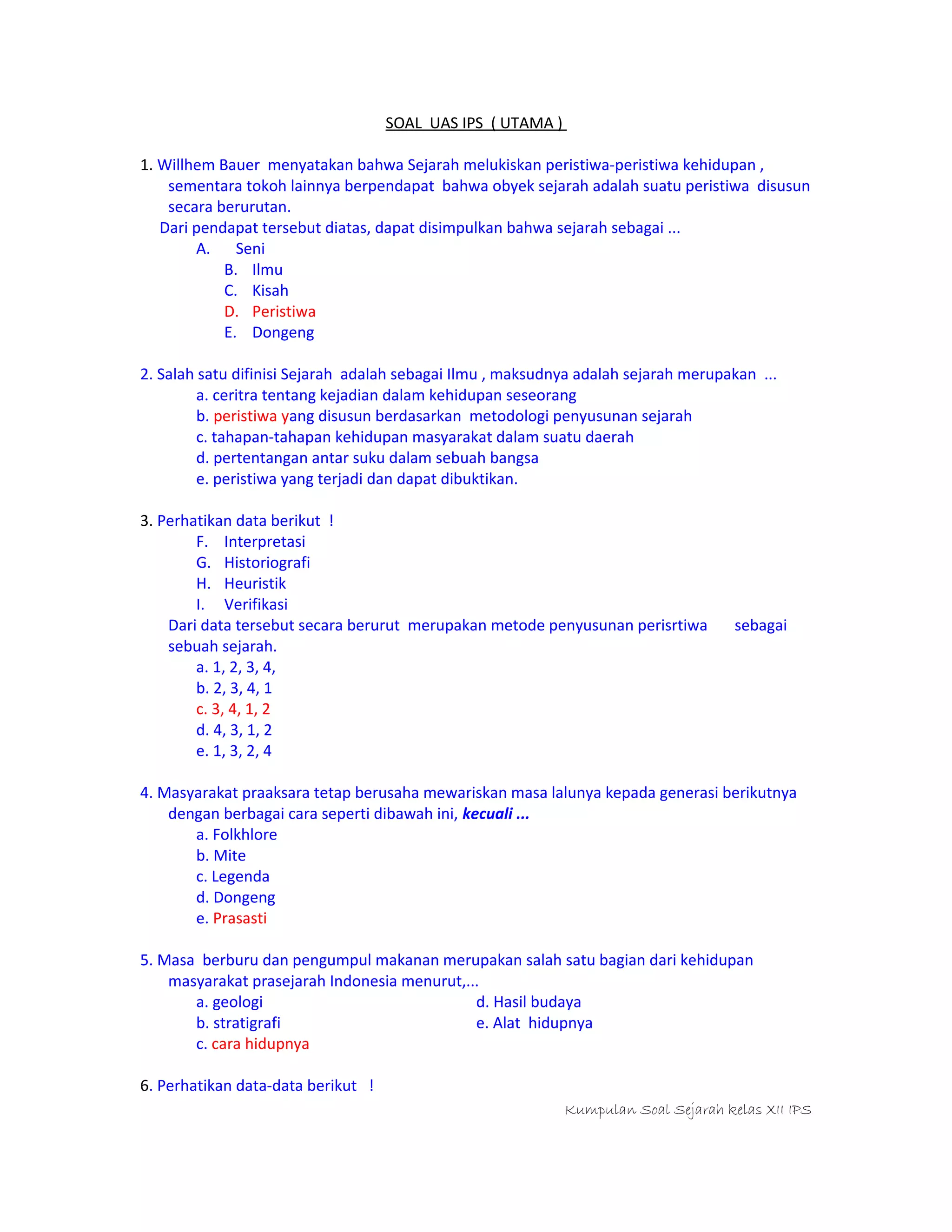 Kumpulan soal-sejarah | DOC