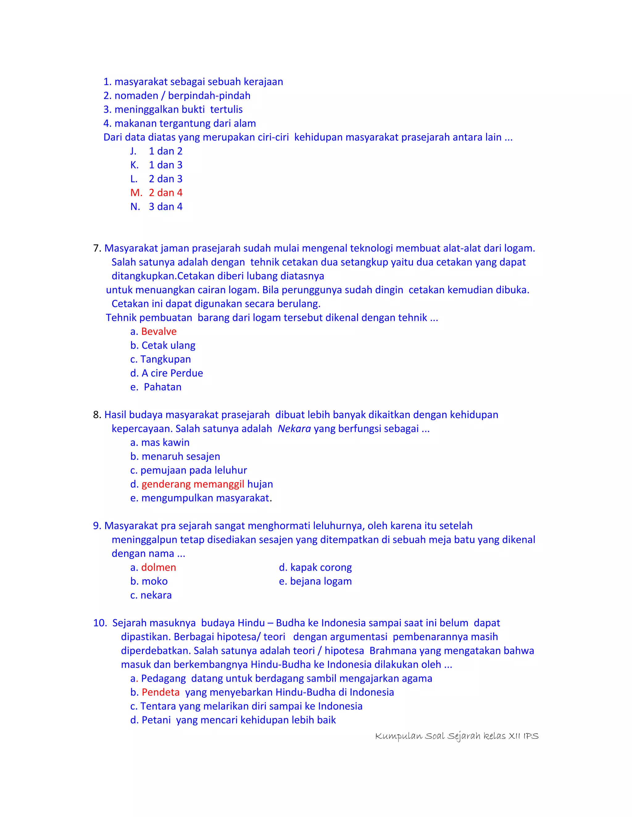 Kumpulan soal-sejarah | DOC