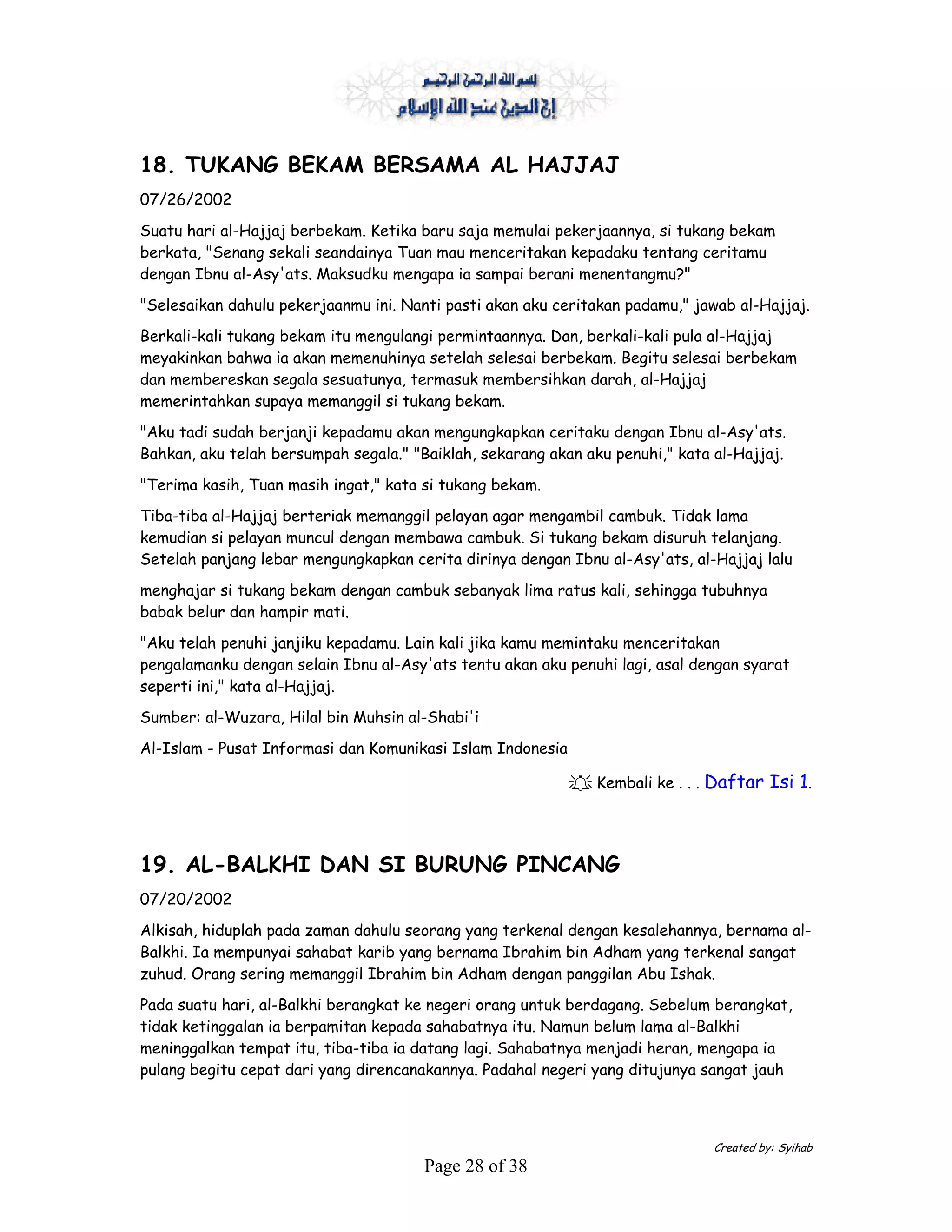 Kumpulan cerita cerita islami | PDF