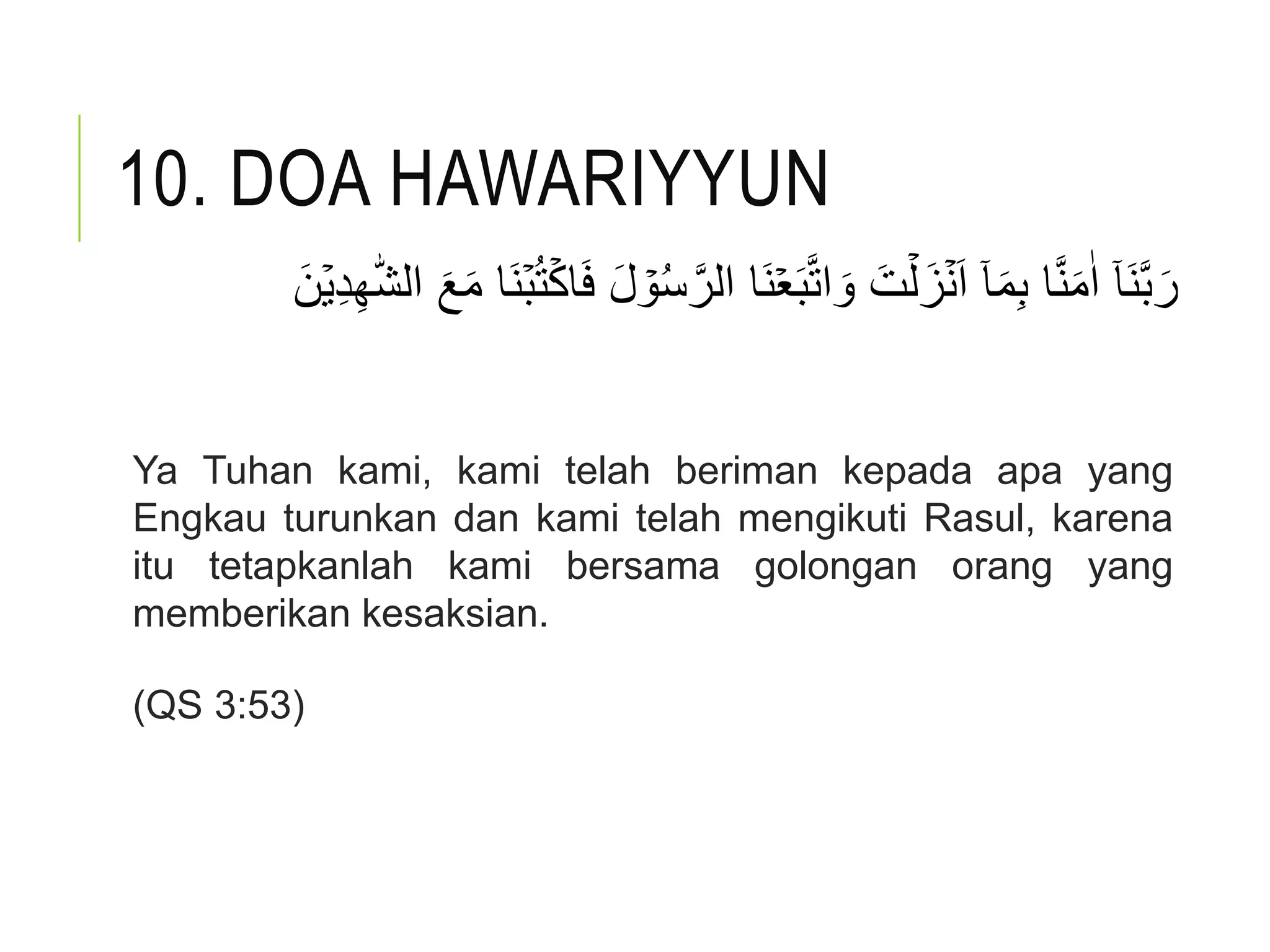 Kumpulan Doa-doa yang diajarkan Allah dalam Al Quran_MAH.pptx