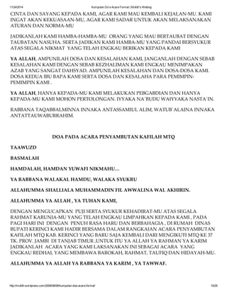 Kumpulan do’a acara formal mufdil's weblog | PDF