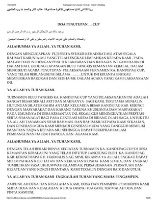 Kumpulan do’a acara formal mufdil's weblog | PDF
