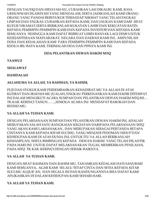 Kumpulan do’a acara formal mufdil's weblog | PDF