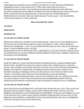 Kumpulan do’a acara formal mufdil's weblog | PDF