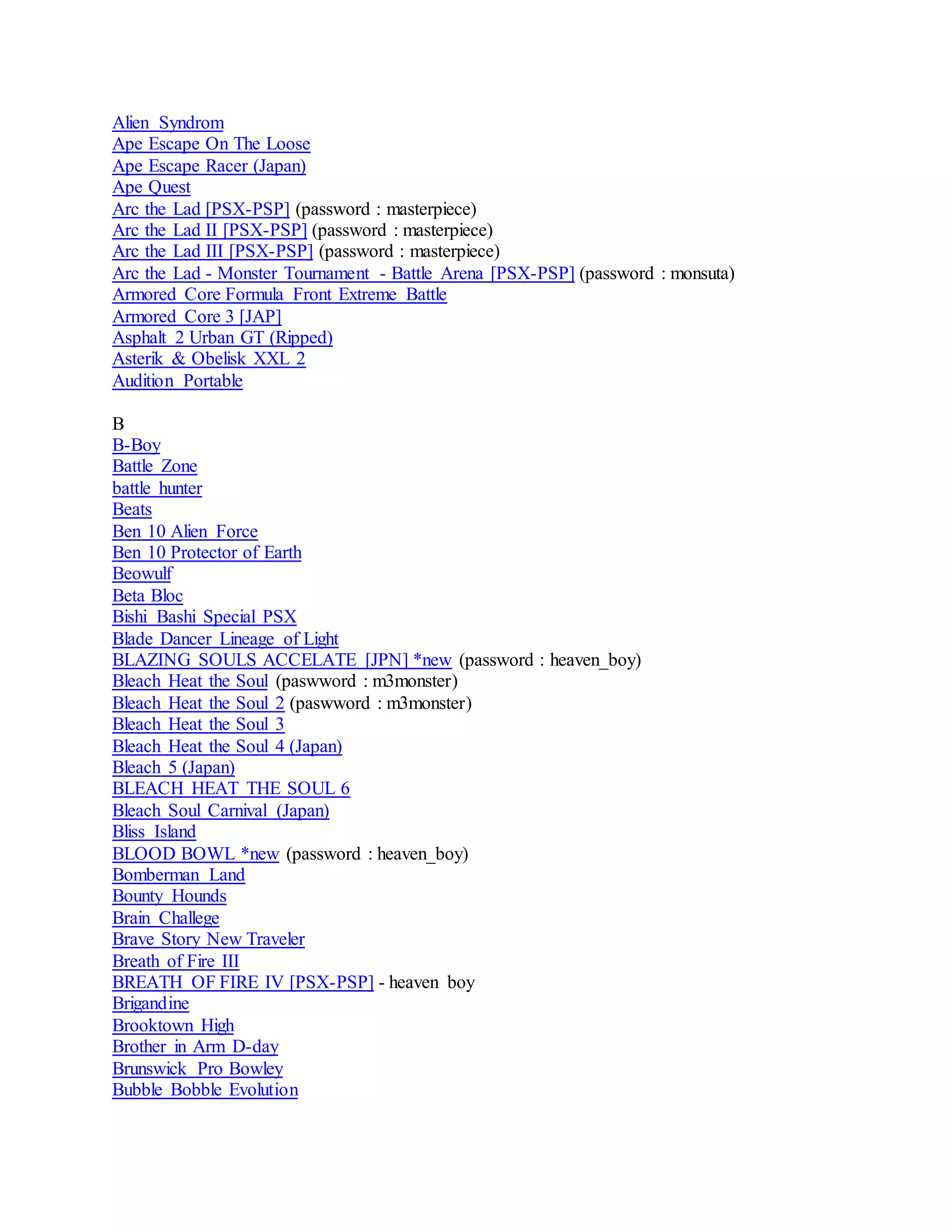 Kumpulan game psp iso | DOCX