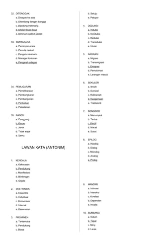 Kumpulan latihan soal cpns | DOC