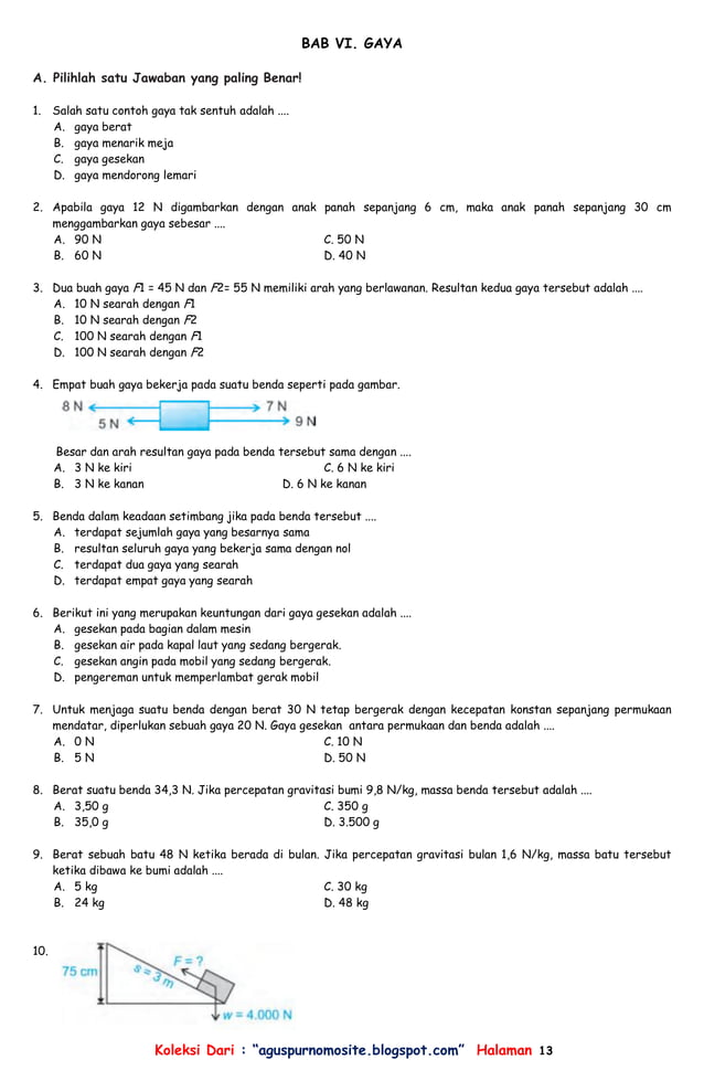 Kumpulan Latihan Soal IPA SMP Kelas VIII Lengkap 1 Tahun | PDF