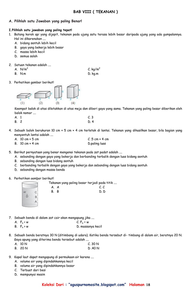 Kumpulan Latihan Soal IPA SMP Kelas VIII Lengkap 1 Tahun | PDF