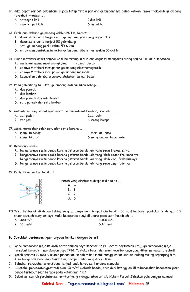 Kumpulan Latihan Soal IPA SMP Kelas VIII Lengkap 1 Tahun | PDF