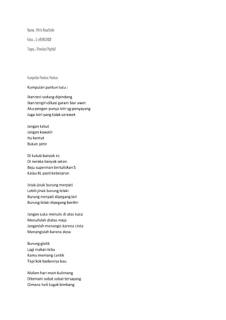 Kumpulan pantun by:ririnrosalinda abdinegara | DOCX