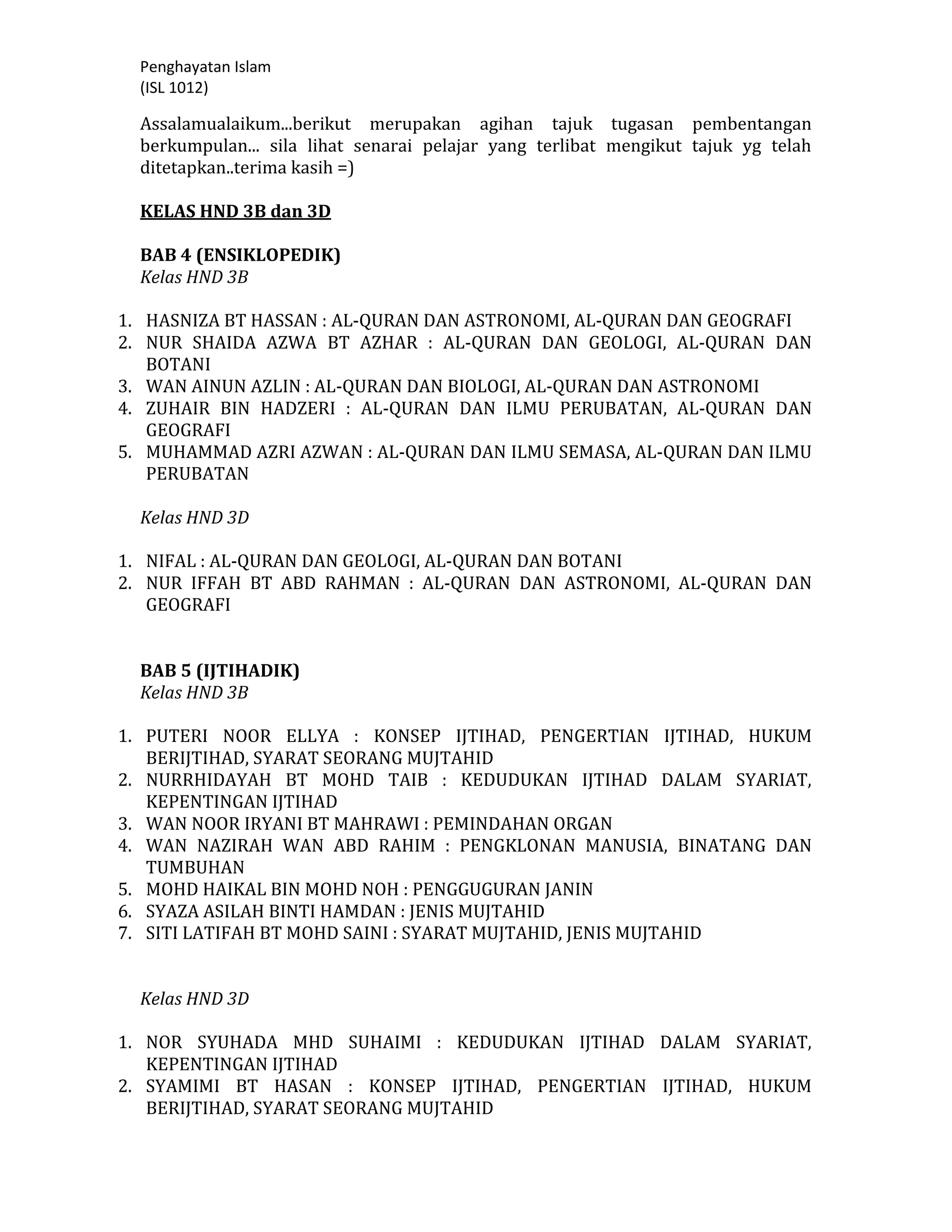 Kumpulan Pembentangan | DOCX