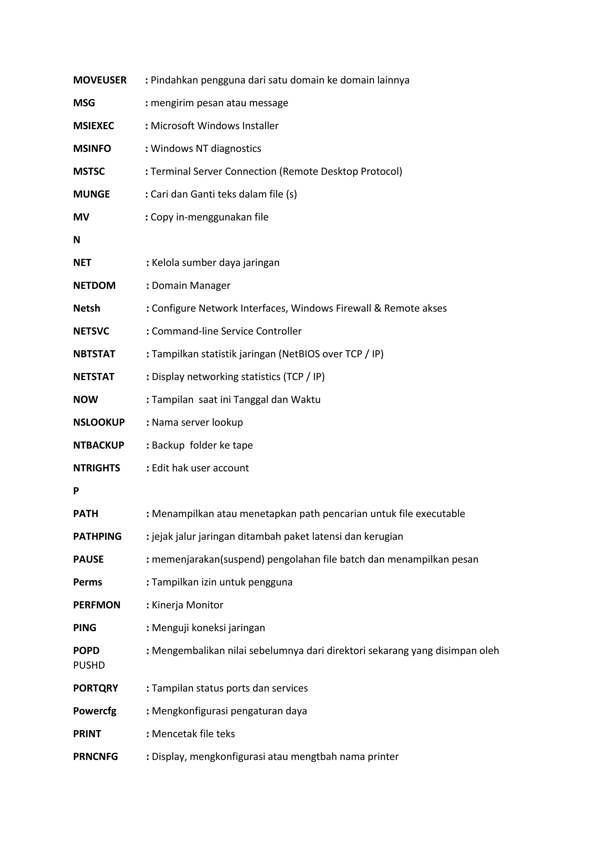Kumpulan perintah command prompt | PDF