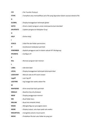 Kumpulan perintah command prompt | PDF