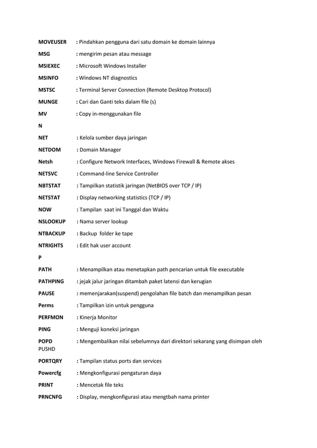 Kumpulan perintah command prompt | PDF