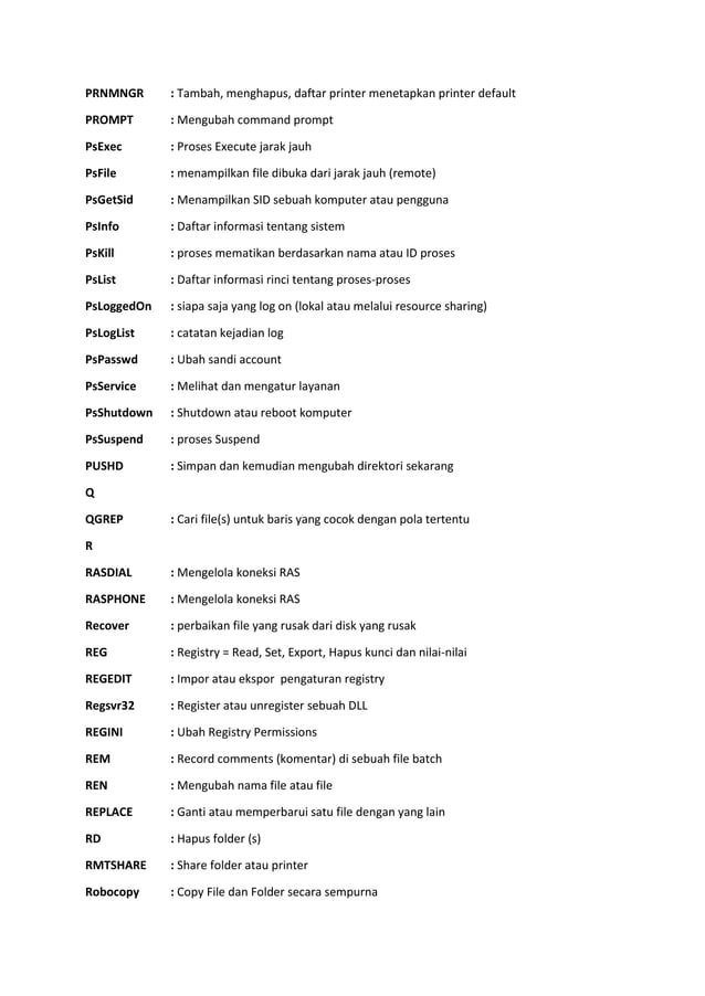 Kumpulan perintah command prompt | PDF