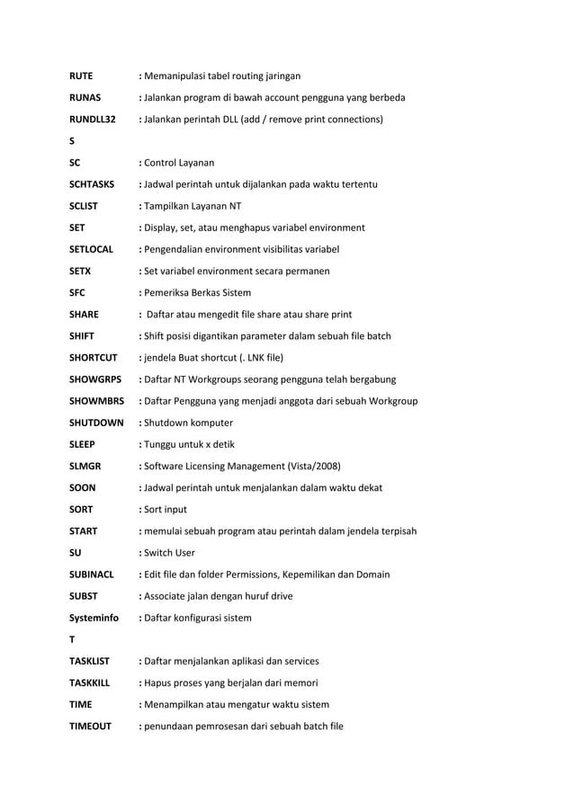 Kumpulan perintah command prompt | PDF