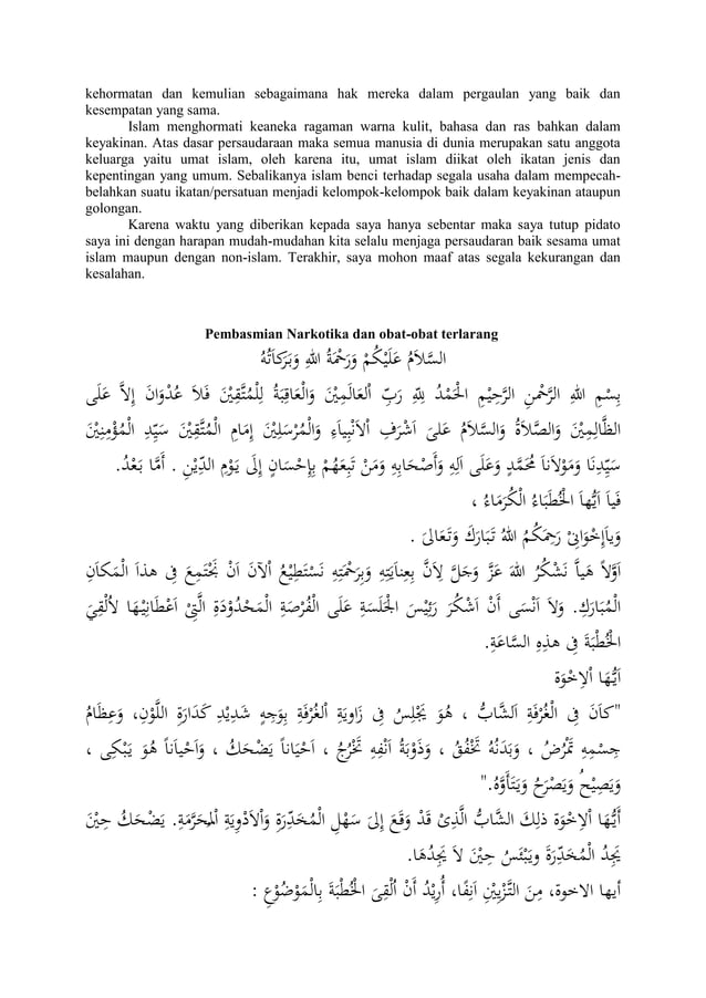 Kumpulan pidato bahasa arab | DOCX