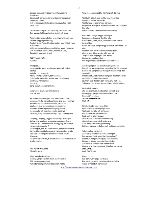 Kumpulan puisi perpisahan terbaru | PDF