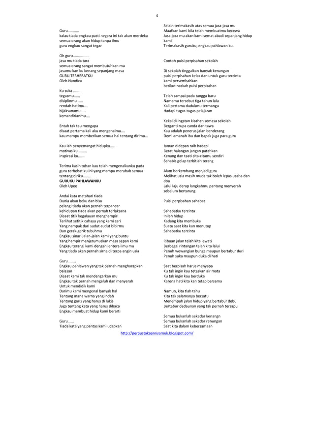 Kumpulan puisi perpisahan terbaru | PDF