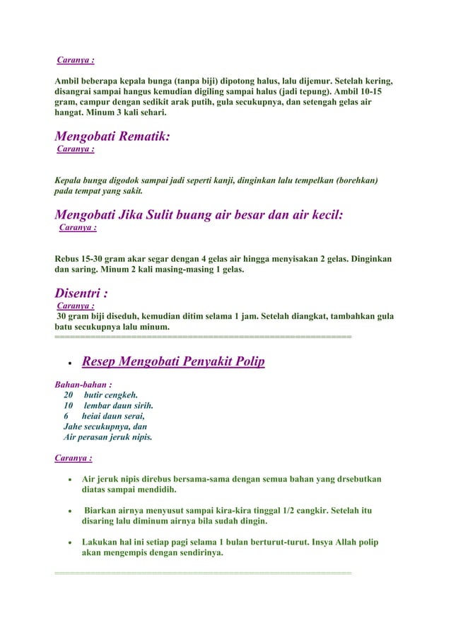 Kumpulan resep obat tradisional mujarab | DOCX