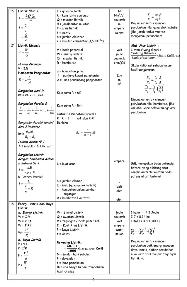 Kumpulan+rumus+fisika+smp+skl+2012+edit | PDF