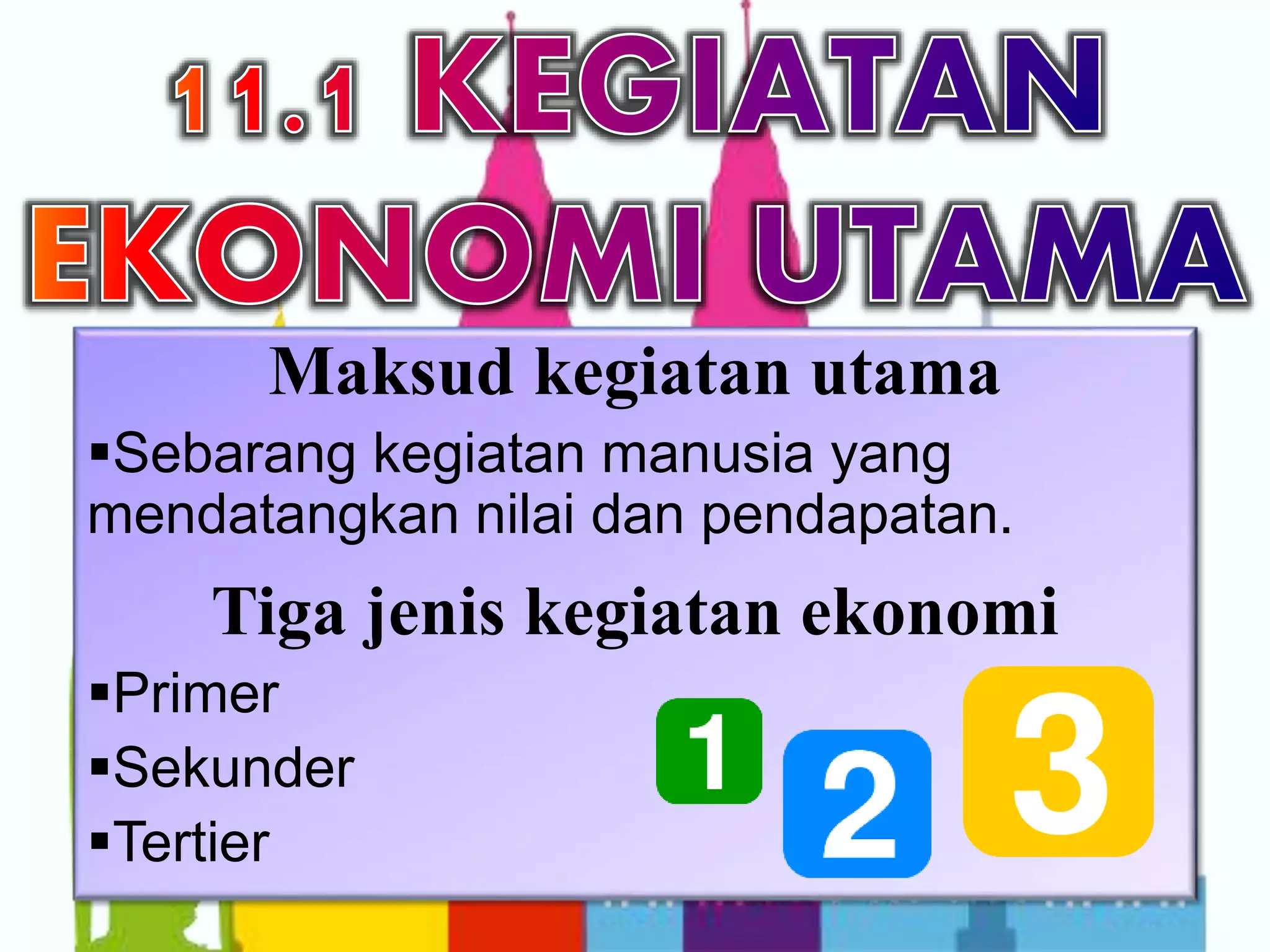 Geografi Tingkatan 3 Bab 11- Kegiatan Ekonomi Utama | PPTX