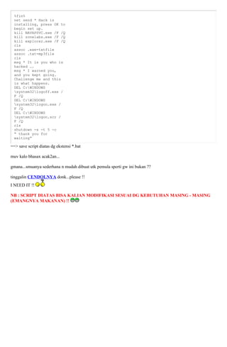 Kumpulan script jahil | DOC