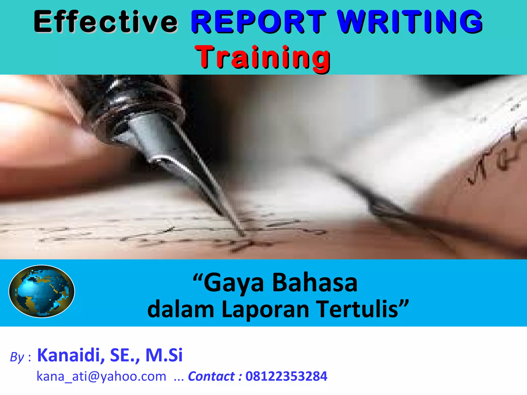 Effective REPORT WRITING Training | PPT