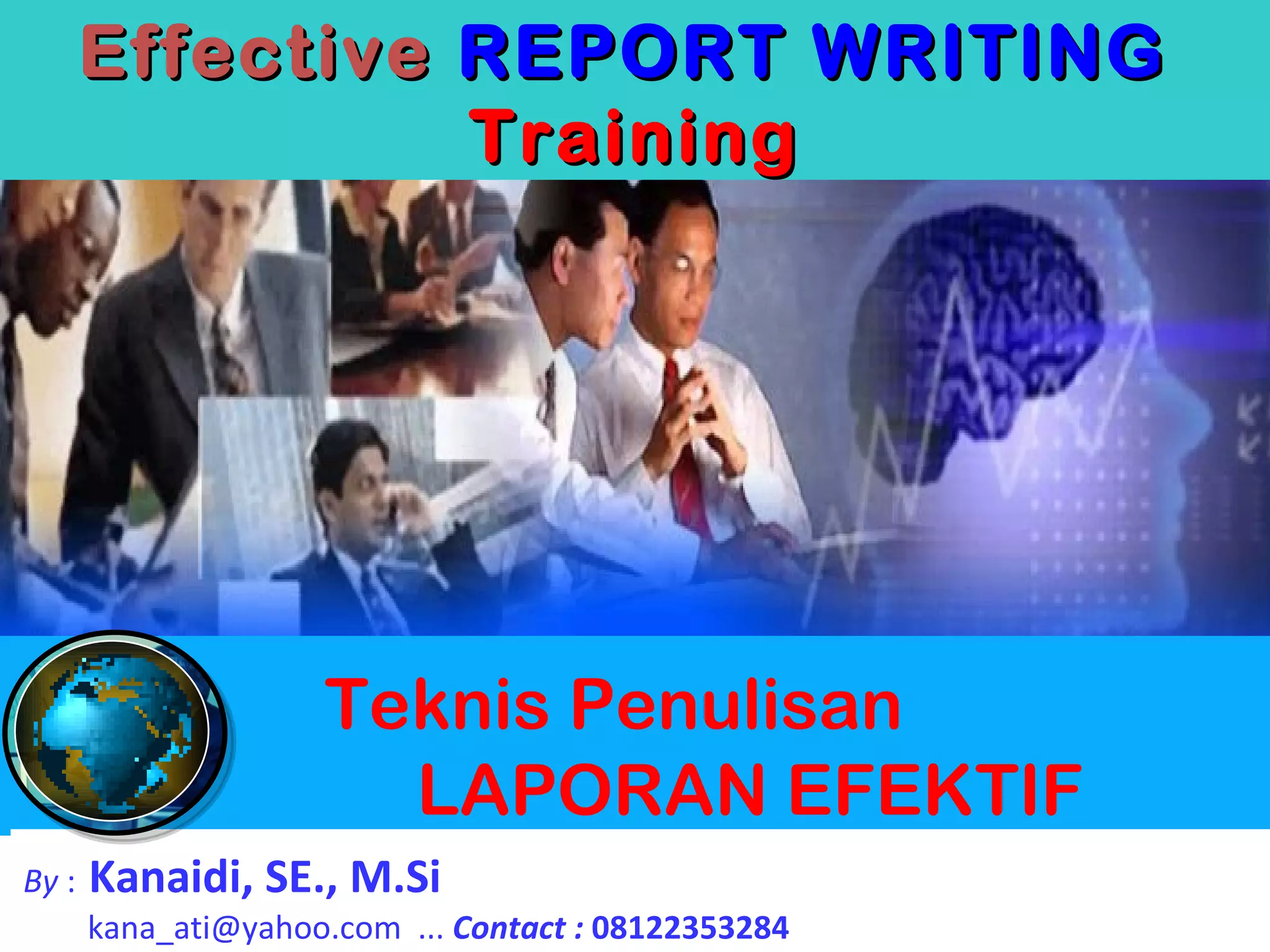 Effective REPORT WRITING Training | PPT