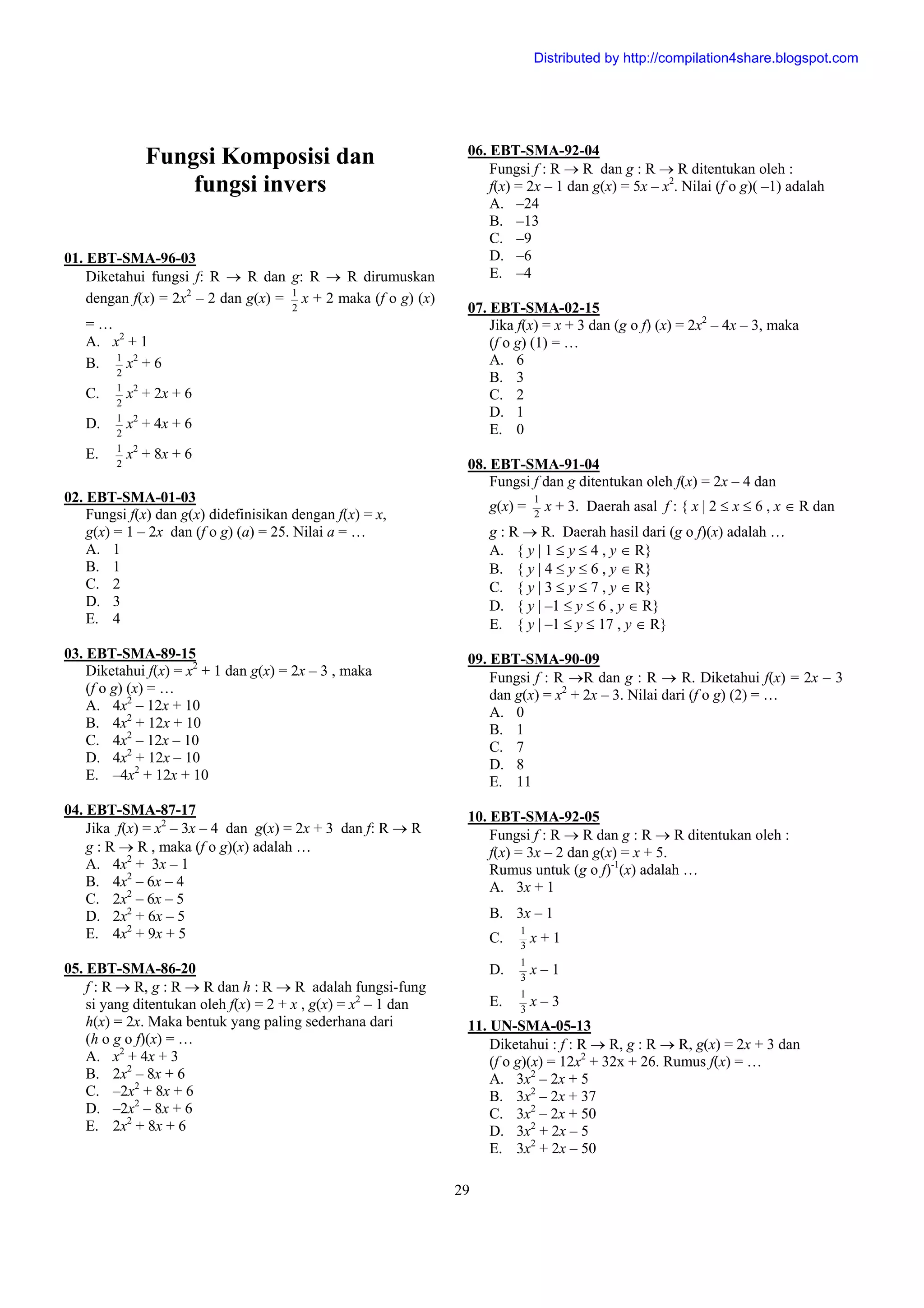 Kumpulan soal soal pilihan matematika sma-lkp | PDF