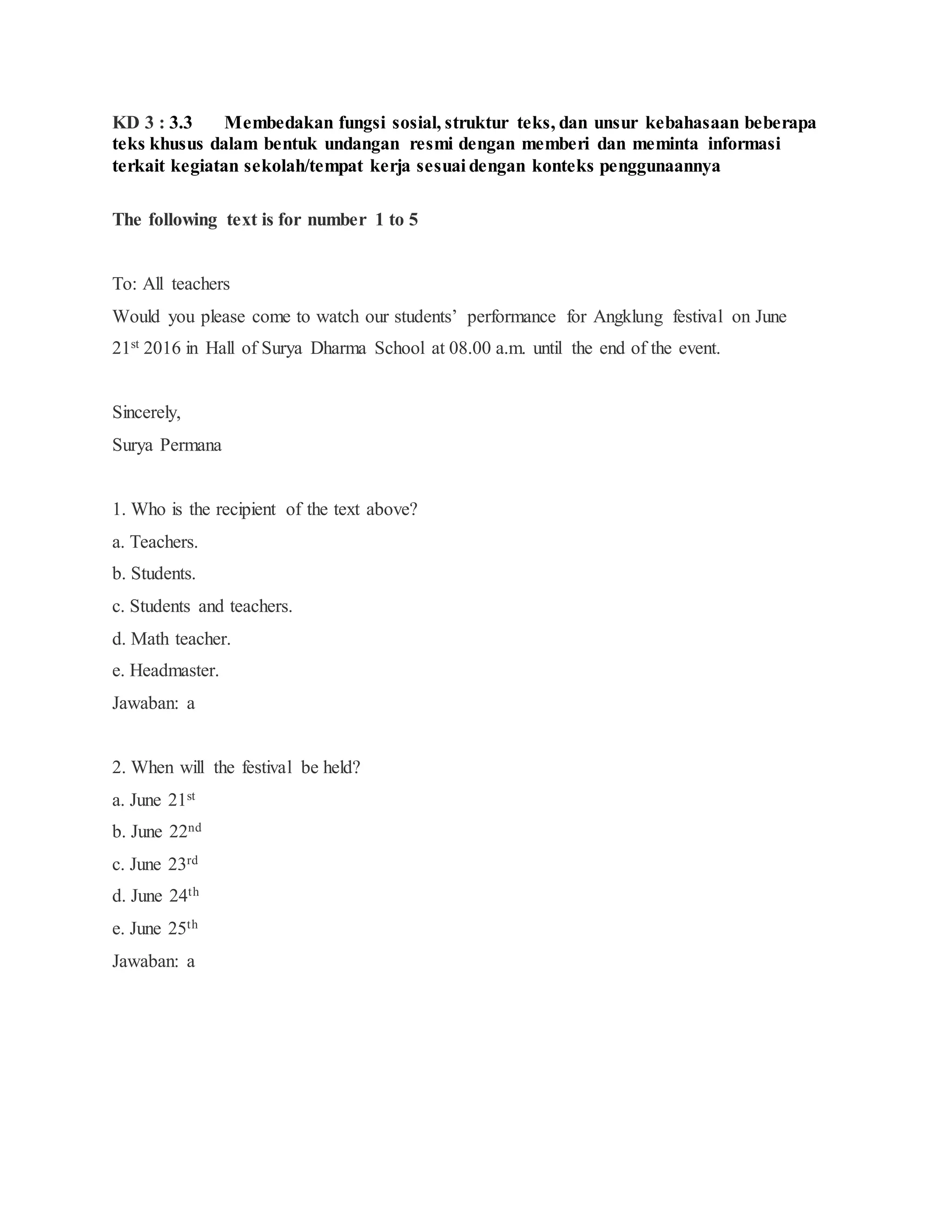 Kumpulan soal bahasa inggris kelas 11 semester ganjil | PDF