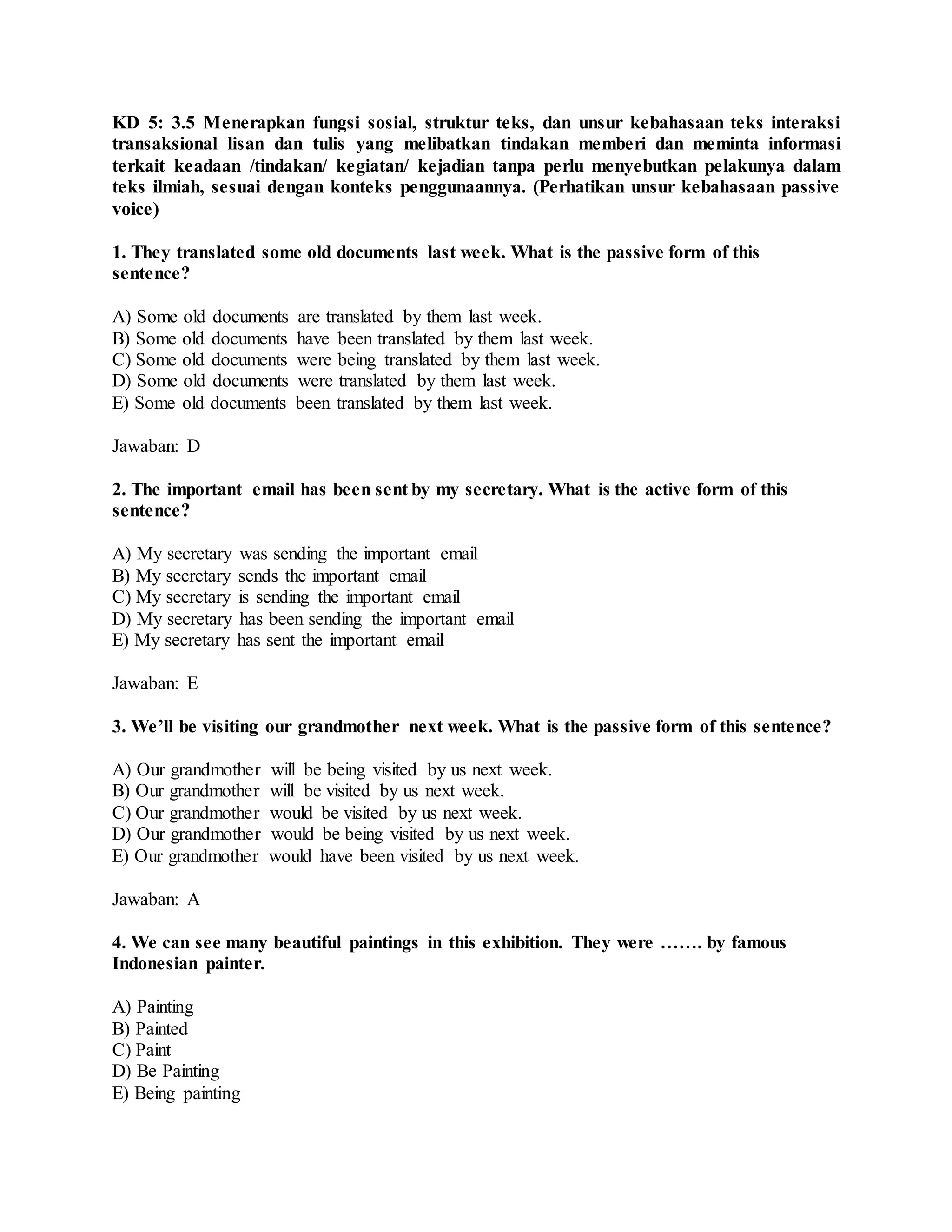 Kumpulan soal bahasa inggris kelas 11 semester ganjil | PDF