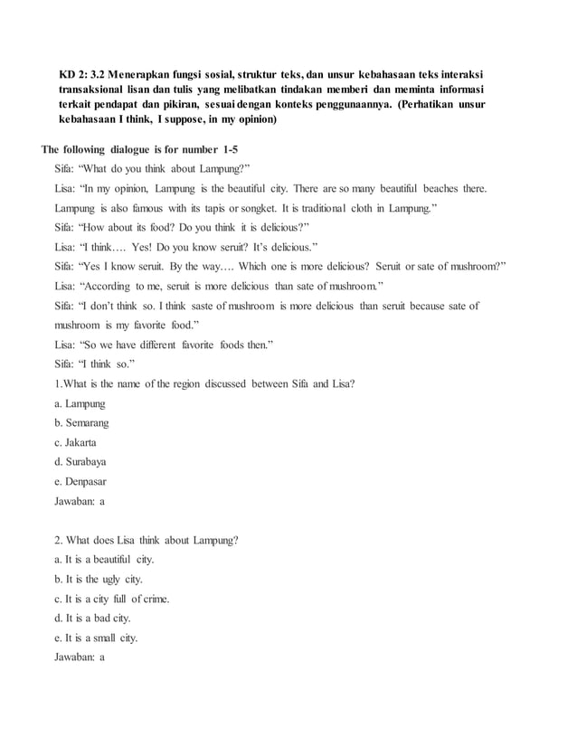 Kumpulan soal bahasa inggris kelas 11 semester ganjil | PDF