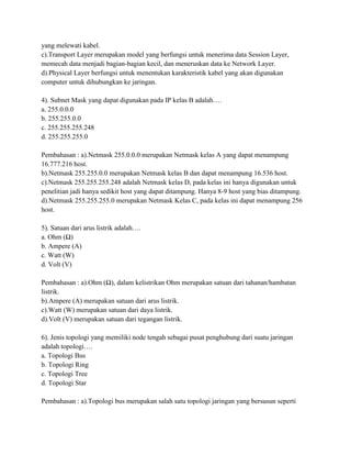 Kumpulan soal beserta pembahasan | PDF