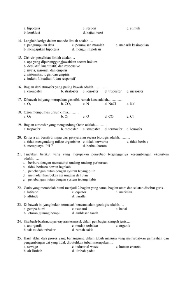 Kumpulan soal ipa smk kelas x xii | PDF