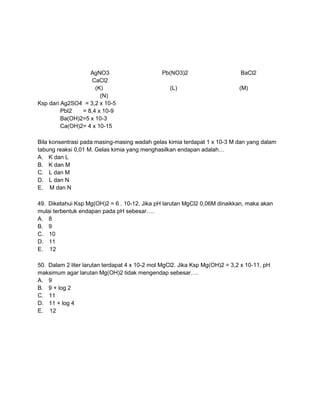 Kumpulan soal ksp | DOCX