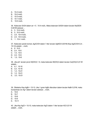 Kumpulan soal ksp | DOCX