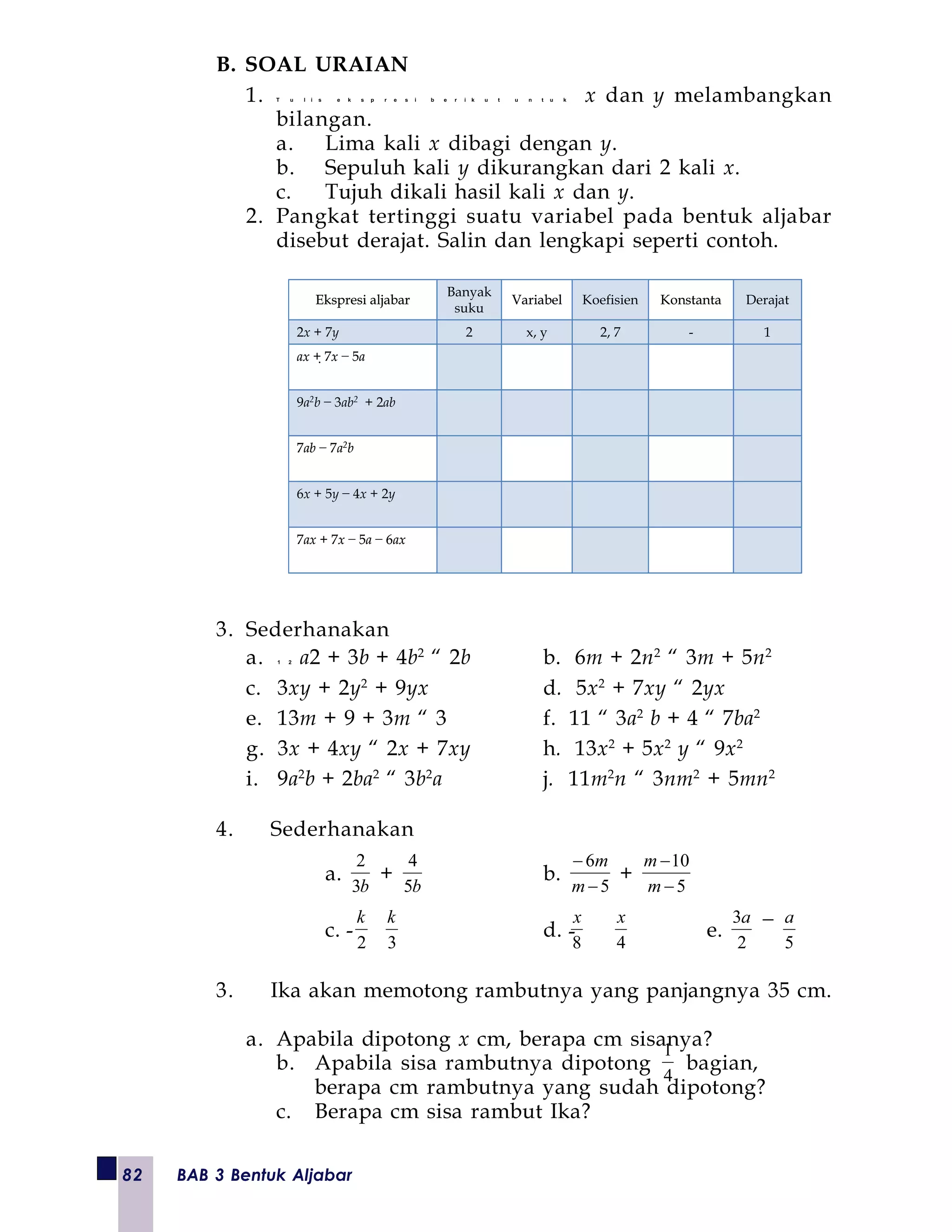 Kumpulan Soal Matematika Elas 7 | PDF