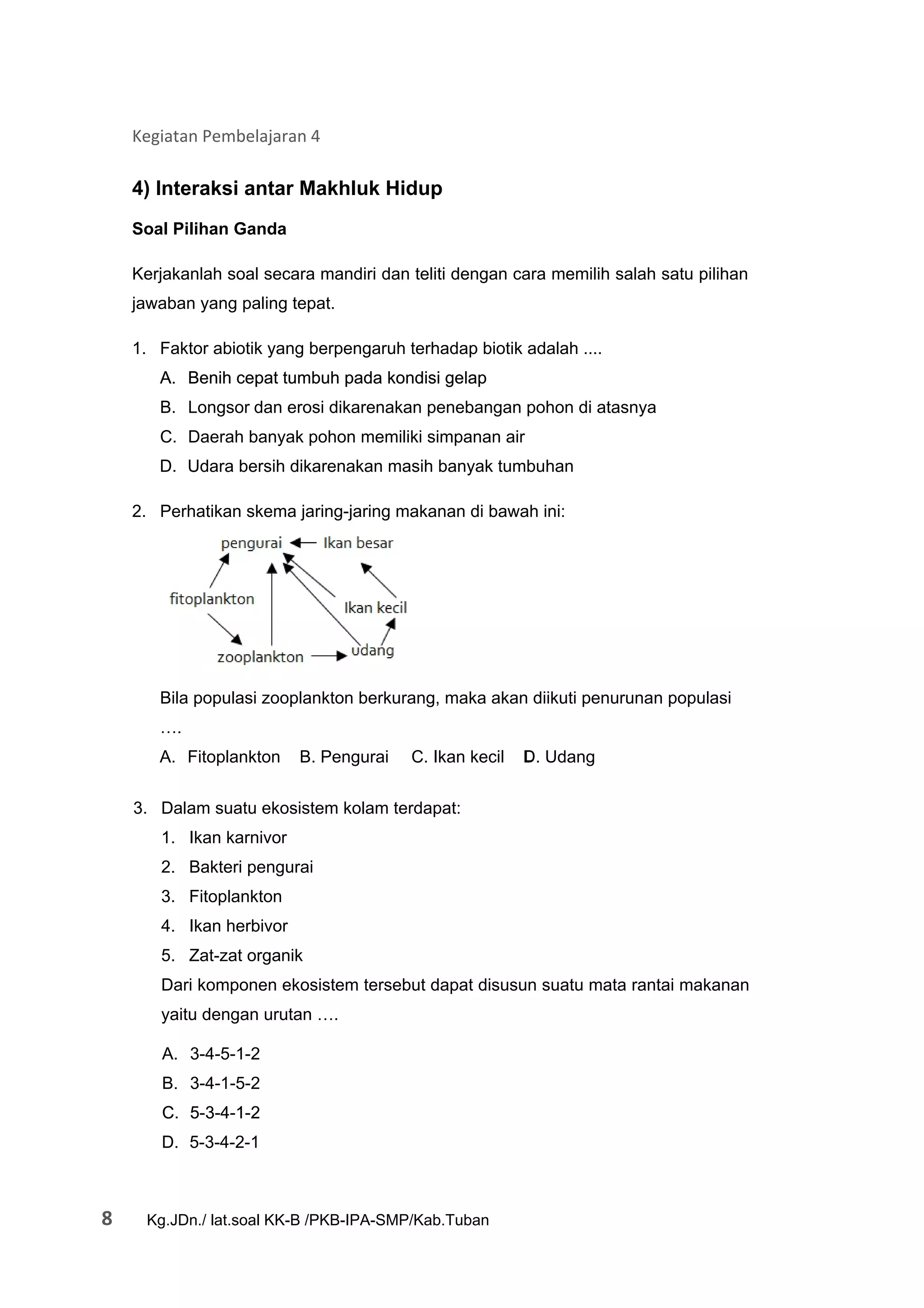 Kumpulan Soal PKB IPA SMP Modul KK-B | PDF