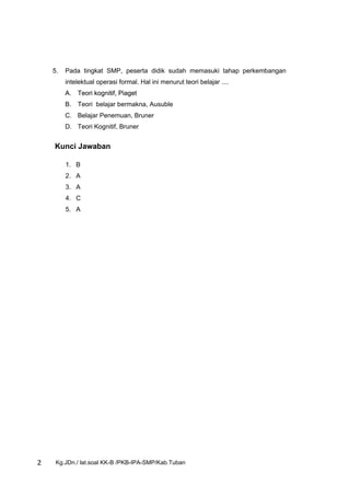 Kumpulan Soal PKB IPA SMP Modul KK-B | PDF