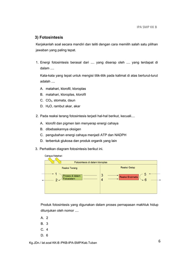 Kumpulan Soal PKB IPA SMP Modul KK-B | PDF
